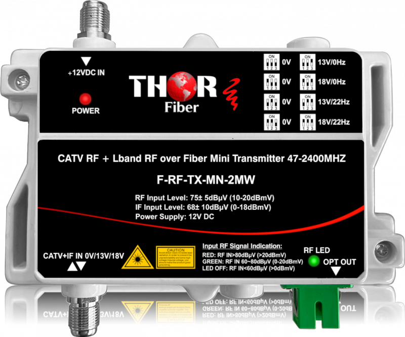 RF over fiber Transmitter for CATV Cable TV - Optical TX - Thor Broadcast