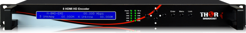 8 Ch Program Encoder HDMI Input IP and ASI OUT H.264 - Thor Broadcast