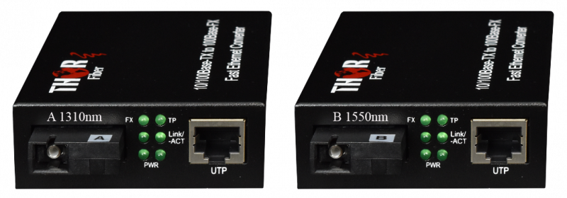 Fast Ethernet Media Converter, Fiber Optic to UTP