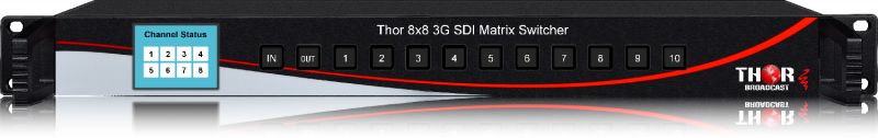 8x8 SD HD 3G SDI Martix Switcher - Thor Broadcast