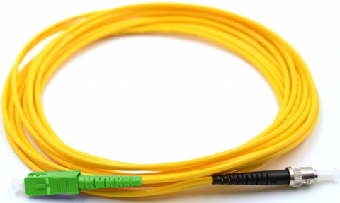 SC/APC to St fiber optc jumper, singlemode patch cable - Thor Broadcast