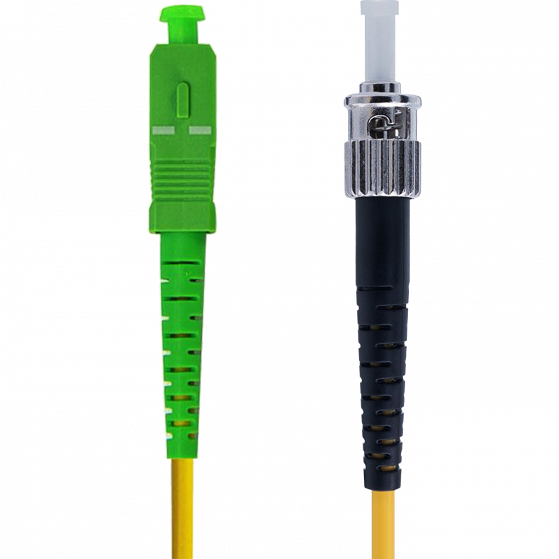 SC/APC to St fiber optc jumper, singlemode patch cable - Thor Broadcast