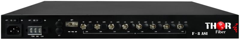 ASI BNC to fiber media converter, 8 DVB ASI over fiber - Thor Broadcast